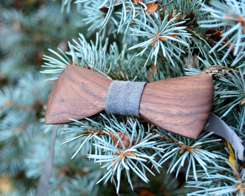 Walnut Wood Bow Tie – Crooked Branch Studio