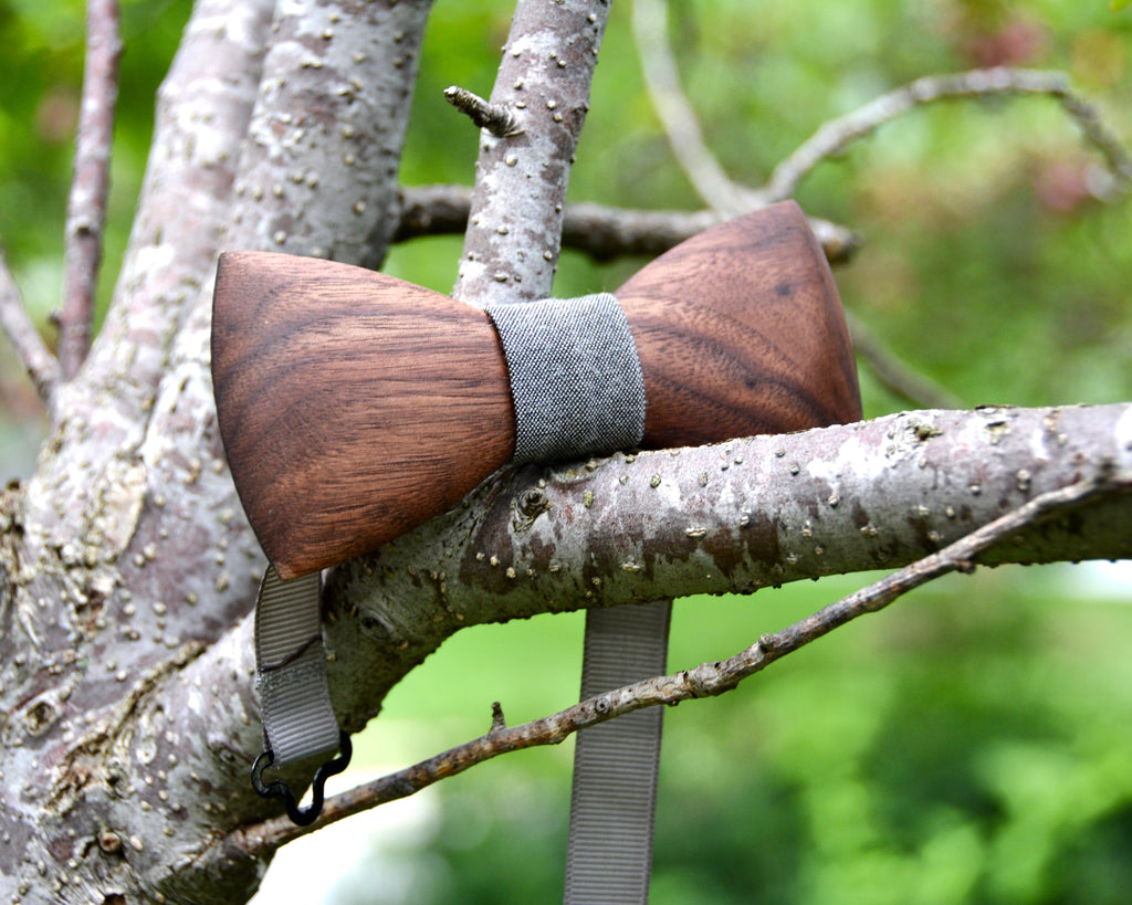 Walnut Wood Bow Tie – Crooked Branch Studio